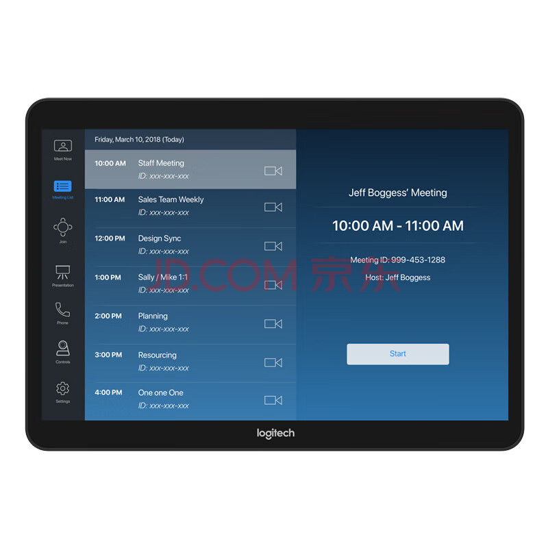 【罗技VU0053】罗技 Logitech 触摸显示屏TP100- VU0053 会议系统控制器 数字看板 即时内容共享（智能布线/多方式安装 ...