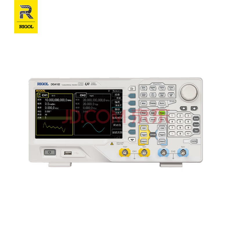 【RIGOLDG4102】普源（RIGOL）DG4102 函数任意波形发生器正弦波方波脉冲噪声信号源 100MHz输出频率 两通道 采样率500MSa/s【行情 报价 价格 评测】-京东