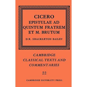 【】Cicero: Epistulae Ad Quintum Fratrem Et
