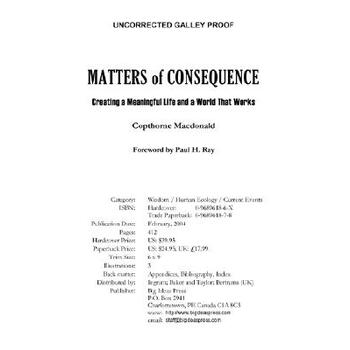 【】Matters of Consequence