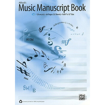 【】Alfred's Music Manuscript Book: 10