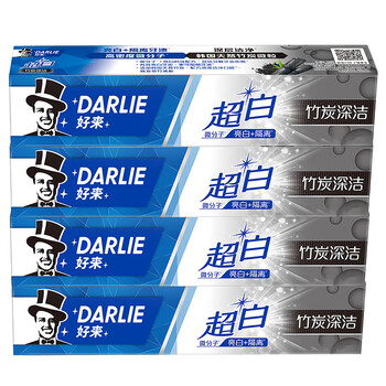 【好来（DARLIE）好来 牙膏】好来（DARLIE） 牙膏 超白竹炭深洁190g*4支 去除牙渍 亮白防蛀【行情 报价 价格 评测】-京东