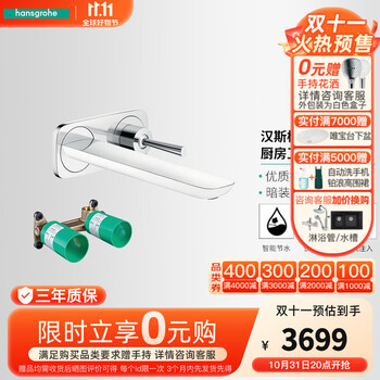 汉斯格雅（Hansgrohe）入墙预埋嵌入式暗装台盆龙头洗脸盆面盆冷热水墙出水龙头 15085407+13622187【图片 价格 品牌 报价】-京东
