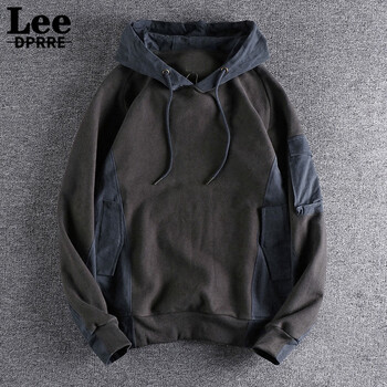 Lee dprre春秋冬季ins舒适百搭青年外套潮拼接工装风男士连帽卫衣加绒 灰色【优质版】 XS【图片 价格 品牌 报价】-京东