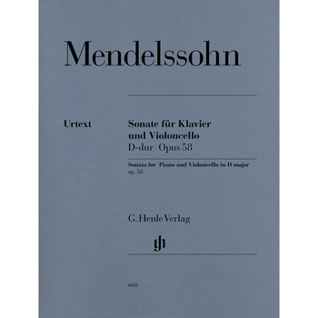 亨乐原版 门德尔松D大调大提琴奏鸣曲作品58号 Mendelssohn Sonate HN668