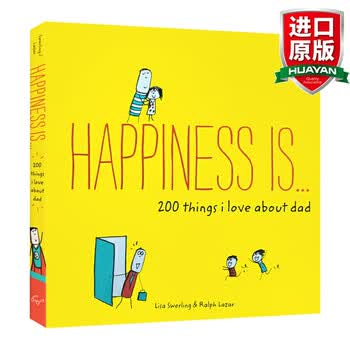 幸福是我爱爸爸的200件事 英文原版 Happiness Is 200 Things I Love About Dad 治愈系绘本漫画书 Lisa Swerling 英文版英语书