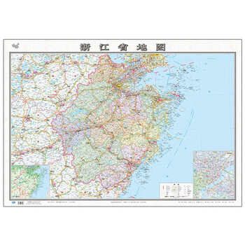 2022年 中国分省地图 107*76厘米 无折痕版 覆膜防水墙贴挂图 浙江省地图