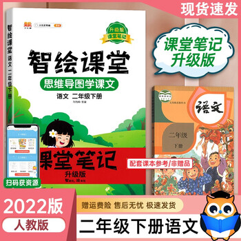 【抖音同款/科目自选】2022新版课堂笔记升级版智绘课堂二年级下册语文数学人教版同步教材讲解预习辅导书作文练字帖 汉之简课堂笔记 二年级下 【单本】语文（人教版）
