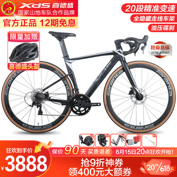 喜德盛（xds）2023新款AD350全内走破风公路车20速油压碟刹铝合金自行车成人男 黑银 450mm 推荐身高155~165cm 2023款20速油压碟刹【图片 价格 品牌 报价】-京东