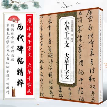 正版唐怀素小草千字文 大草千字文 历代碑帖精粹 简体旁注 草书毛笔书法临摹字帖教材 安徽美术