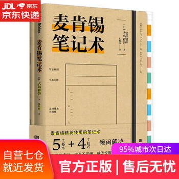 【正版图书】麦肯锡笔记术 5个基本+4个要点解决工作问题 附精美笔记本 提升自己的工作效率逻辑思考能力
