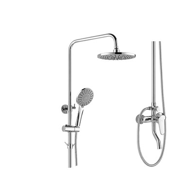 【惠达淋浴花洒套装】惠达（HUIDA）淋浴花洒套装 防烫增压可升降手持花洒 三出水大顶喷花洒5510【行情 报价 价格 评测】-京东