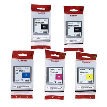 【CanonPFI-8120MBK/BK/C/M/Y】佳能（Canon）PFI-8120MBK/BK/C/M/Y原装颜料墨水盒五色套装 适用TM-5300/5305/5200/5205/GP ...