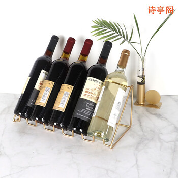 诗亭阁红酒架斜放简约铁艺红酒架桌面酒架子斜放红酒展示架酒吧家居定制 四瓶位架(黑色)【图片 价格 品牌 报价】-京东