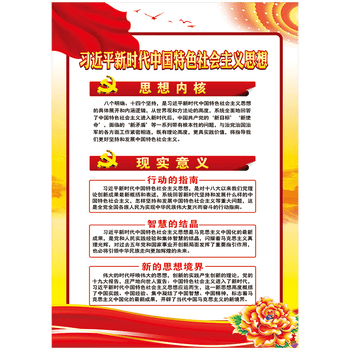 党支部宣传画展板挂图新版党建制度牌党员活动室布置党务工作入党誓词墙贴纸ODL15 ODL15-19 思想内核 80*60厘米  覆膜防水PP贴纸