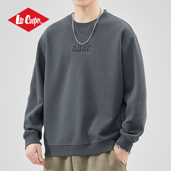 Lee Cooper春秋款男装秋季潮牌圆领卫衣男士长袖T恤上衣秋冬款男款2023新款 858灰色 L码【图片 价格 品牌 报价】-京东