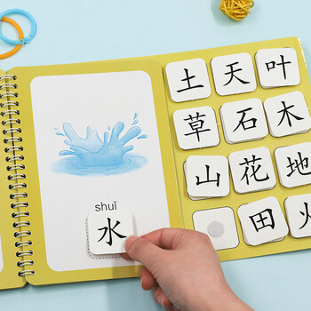 幼儿识字卡片魔法汉认字神器宝宝安静书幼儿园早教启蒙闪卡魔术贴 认识大自然