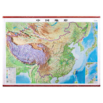 2022年新 世界中国地图立体地形图挂图 约1.26米*0.9米 中国地形图