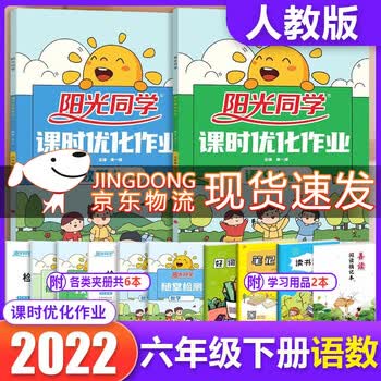 自选科目 阳光同学六年级上下册课时优化作业语文数学英语人教版部编版小学6年级课堂课本教材书同步训练 六年级下册 语数 人教