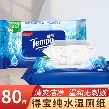 Tempo得宝湿巾纸便携湿纸巾卫生湿巾纸120片抽取式随身装德宝 2包 纯水湿厕纸40片/包 套餐一【图片 价格 品牌 报价】-京东