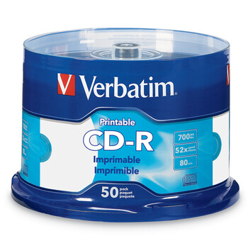【威宝CD-R 】威宝（Verbatim）CD-R 光盘/刻录盘 52速700MB 桶装50片 空白光盘 台产可打印 98473【行情 报价 价格 评测】-京东