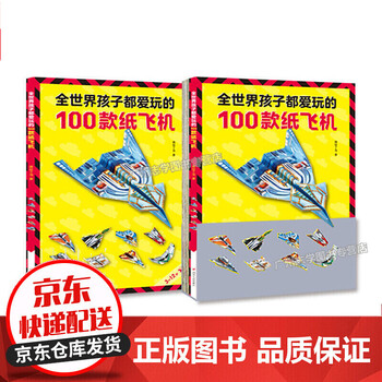 全世界孩子都爱玩的100款纸飞机折纸飞机大全书3-6-8-10岁小学生手工制作DIY教程儿童游戏 全世界孩子都爱玩的100款纸飞机 全2册