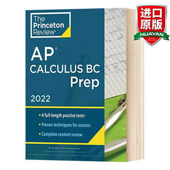 The Princeton Review AP Calculus BC Prep 英文原版 普林斯顿评论AP微积分BC预科 2022新版教材 英文版 普林斯顿复习PSAT
