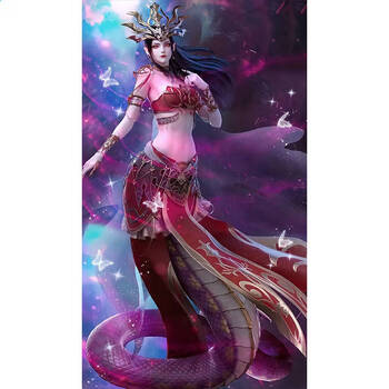 美杜莎女王海报墙贴卧室男生美女萧炎熏儿画斗破苍穹海报贴纸云韵 姜黄色 编号613 （pp背胶纸）45x30cm 拍2发4以此类推上不