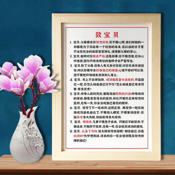写给儿子的话 激励孩子独立上进女儿励志书画书房摆台挂墙画框学生座右铭实木相框UTK UTK12 致宝贝 A3(挂墙专用)