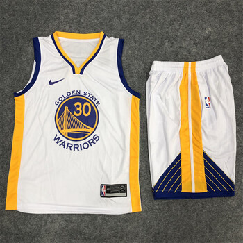 潮穿搭篮球服套装透气背心库里30号球衣真两件T恤情侣球服定制diy 白色库里30上衣+短裤 L(身高155-165cm)