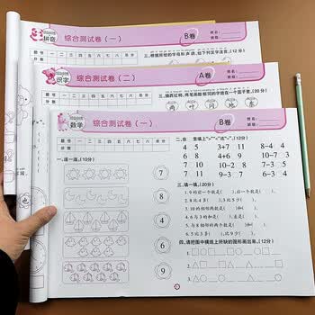 幼小衔接测试卷学前班试卷全套一日一练语文拼音识字数学练习题综合思维训练教材入学准备学前幼儿园大班升一年级幼升小衔接练习册 【3本】综合测试卷（拼音+数学+识字）