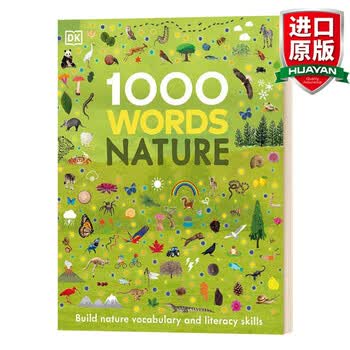 英文原版 1000个自然词汇 1000 Words Nature 儿童读物环境野生动物英语词汇语言学习益智儿童科普百科