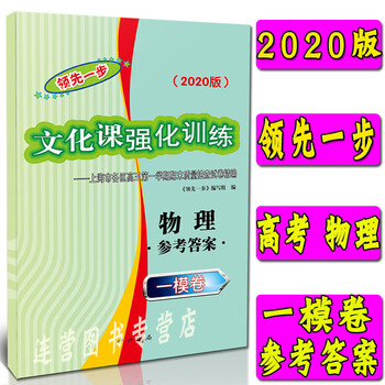 2020版领先一步文化课强化训练 上海高考一模卷 物理 参考答案 上海市各区高三学期期末质量抽查试卷