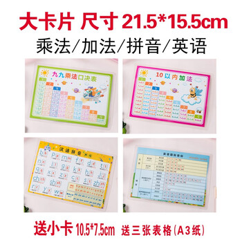 幼儿园数字分解尺抖音10以内加减法卡片儿童宝宝10数字分成20分解与组成算术益智教具纽奇数字分解尺学具神器 乘法/加法/拼音/英语/四种封塑卡