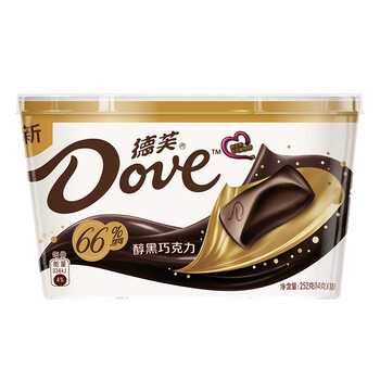 【德芙醇黑巧克力】德芙（Dove）66%醇黑巧克力碗装生日礼物糖果巧克力252g【行情 报价 价格 评测】-京东