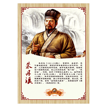 中医文化宣传画海报古代中华十大名医名师相肖像头像画像挂图墙贴画覆膜贴纸WSA WSA59-06 朱丹溪 60*40厘米 覆膜防水PP贴纸