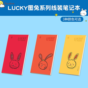 华图文创笔记本适用于白领学生草稿本笔记本白纸本 LUCK图兔橙兔兔
