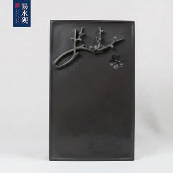 国家非遗 易水砚台《傲雪寒梅长方砚》厂家直销 礼品收藏砚 文房四宝 学生实用砚 老坑原石