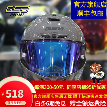 GSBgsb头盔s-361摩托车头盔3C认证四季全覆式全盔（预留蓝牙耳机槽） 水泥灰配透明镜片 2XL（58-59头围）【图片 价格 品牌 报价】-京东