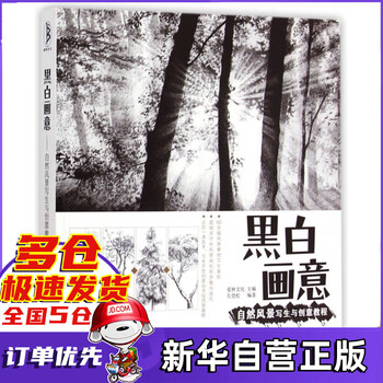 黑白画意(自然风景写生与创意教程)