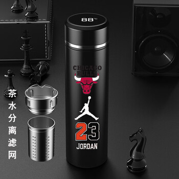 定制健身运动水杯篮球保温杯男生高颜值库里欧文詹姆斯科比500ML杯子 316不锈钢保温杯乔丹特殊定制