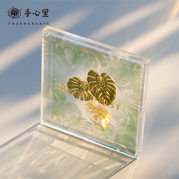 【手心里品牌】龟背竹书签礼盒装 热带雨林清新绿植书签北欧网红ins风装饰小摆件 送女友生日节日情人节
