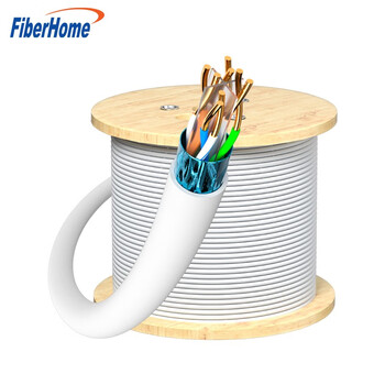 烽火（FiberHome）超六类五类屏蔽万兆千兆CAT6宽带低烟无卤阻燃纯铜线芯箱线灰色305m 六类屏蔽0.58±0.01mm 305【图片 ...
