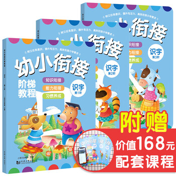 幼小衔接阶梯教程识字同济大学识字书3册 学前幼儿阅读与识字书1-2-3-6岁幼儿园宝宝启蒙教材图书 识字全3册