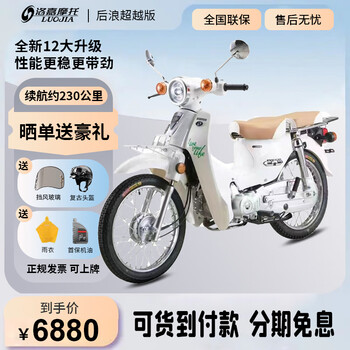 洛嘉（LUOJIA）2023新款后浪超越版复古文艺两轮弯梁摩托车110cc燃油代步可上牌 炫丽纯白【全款】【图片 价格 品牌 报价】-京东