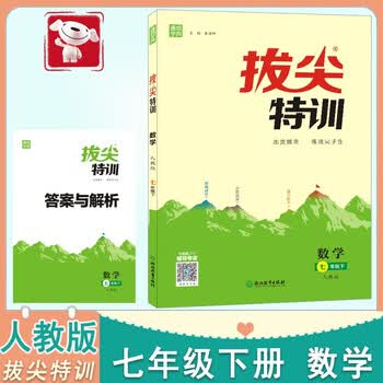 科目自选2022春 拔尖特训 7七年级 下册 语文数学英语 通城学典课时练习册 数学 七年级下册 人教版