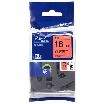 【兄弟TZe-441】兄弟（brother） TZe-441标签机色带 18mm红底黑字(适用于PT-P950NW/900W/750W ...