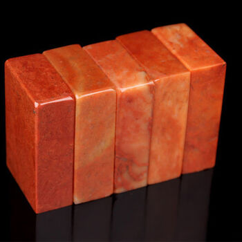 篆刻石料寿山石扁章石头章料金石印章练习章料1.545 1.5X4X5厘米 3个
