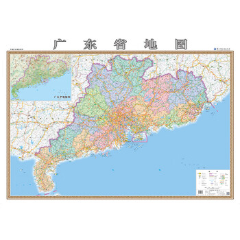 新版 广东省地图挂图 丝绸地图 1.1米x0.8米盒装