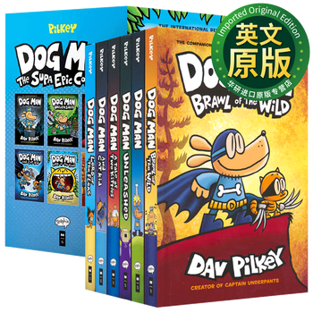 神探狗狗1-6册盒装 英文原版 Dog Man 精装 内裤超 captain underpants同作者 Dav Pilkey 幽默全彩漫画儿童英语桥梁书 英文版书籍